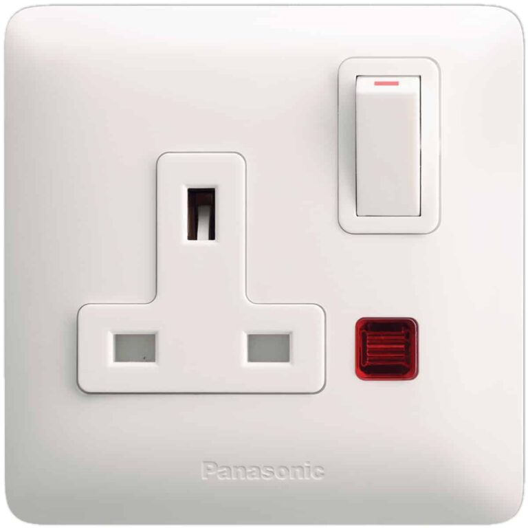 1G Socket with Indicator 13A-White - Ecolux Trading