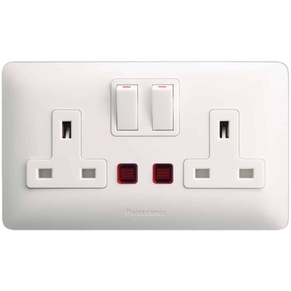2G Socket with Indicator 13A-White - Ecolux Trading