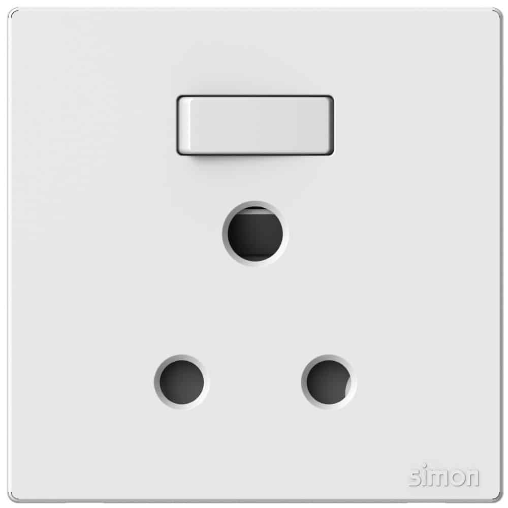 15A BS Switched Socket M3-White - Ecolux Trading