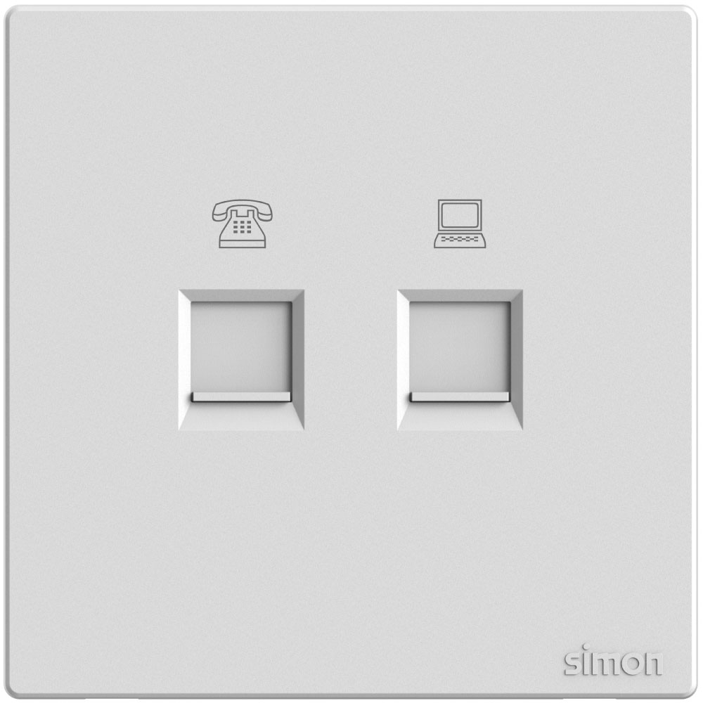 Telephone & Data Outlet Cat6 M3-White - Ecolux Trading